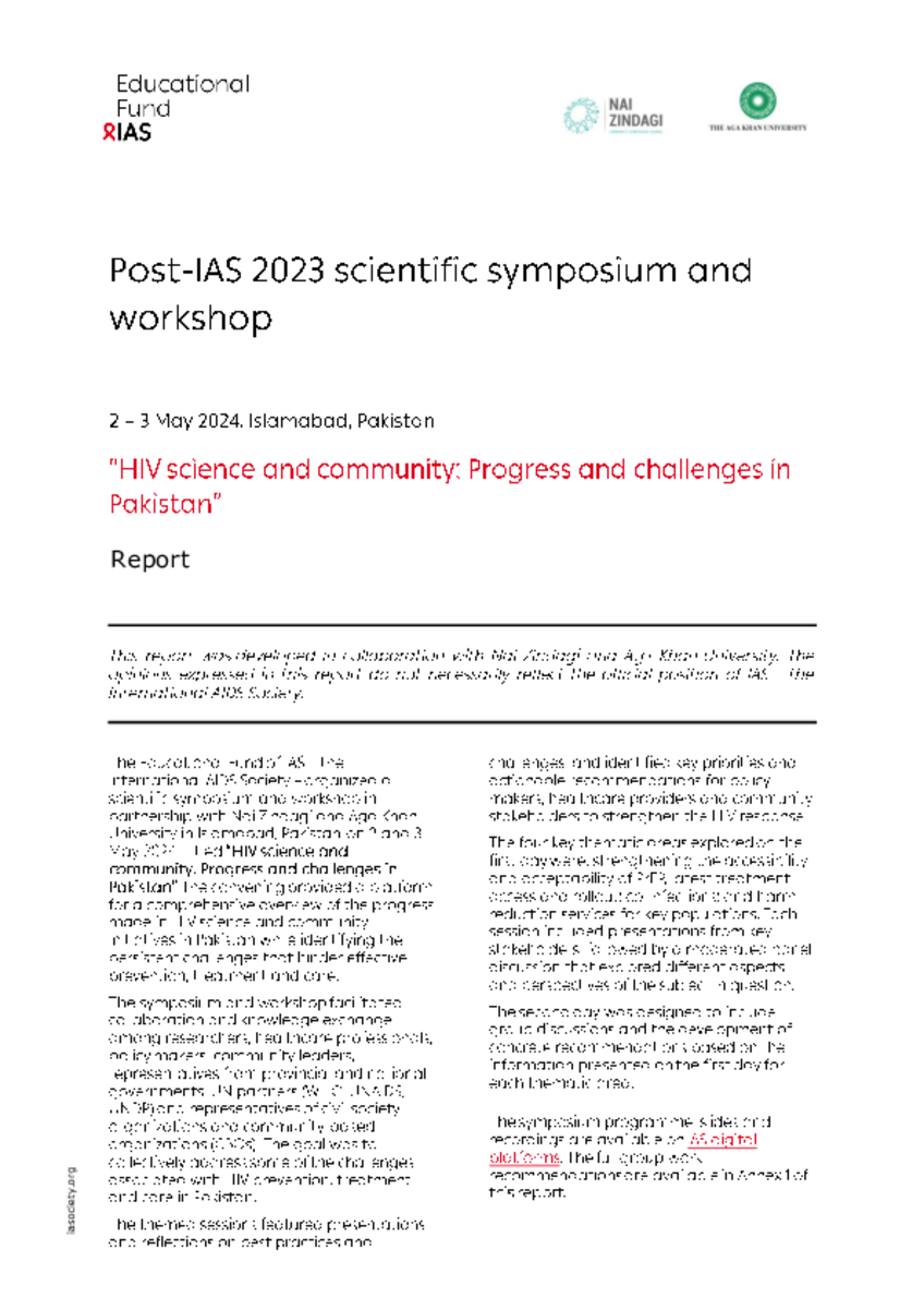 IAS Educational Fund Pakistan 2024: Meeting report and recommendations | IAS Plus