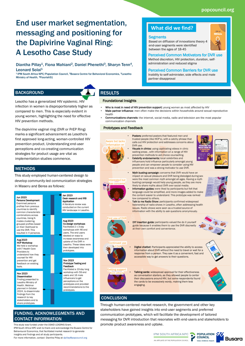 End user market segmentation, messaging and positioning for the dapivirine vaginal ring: a ...